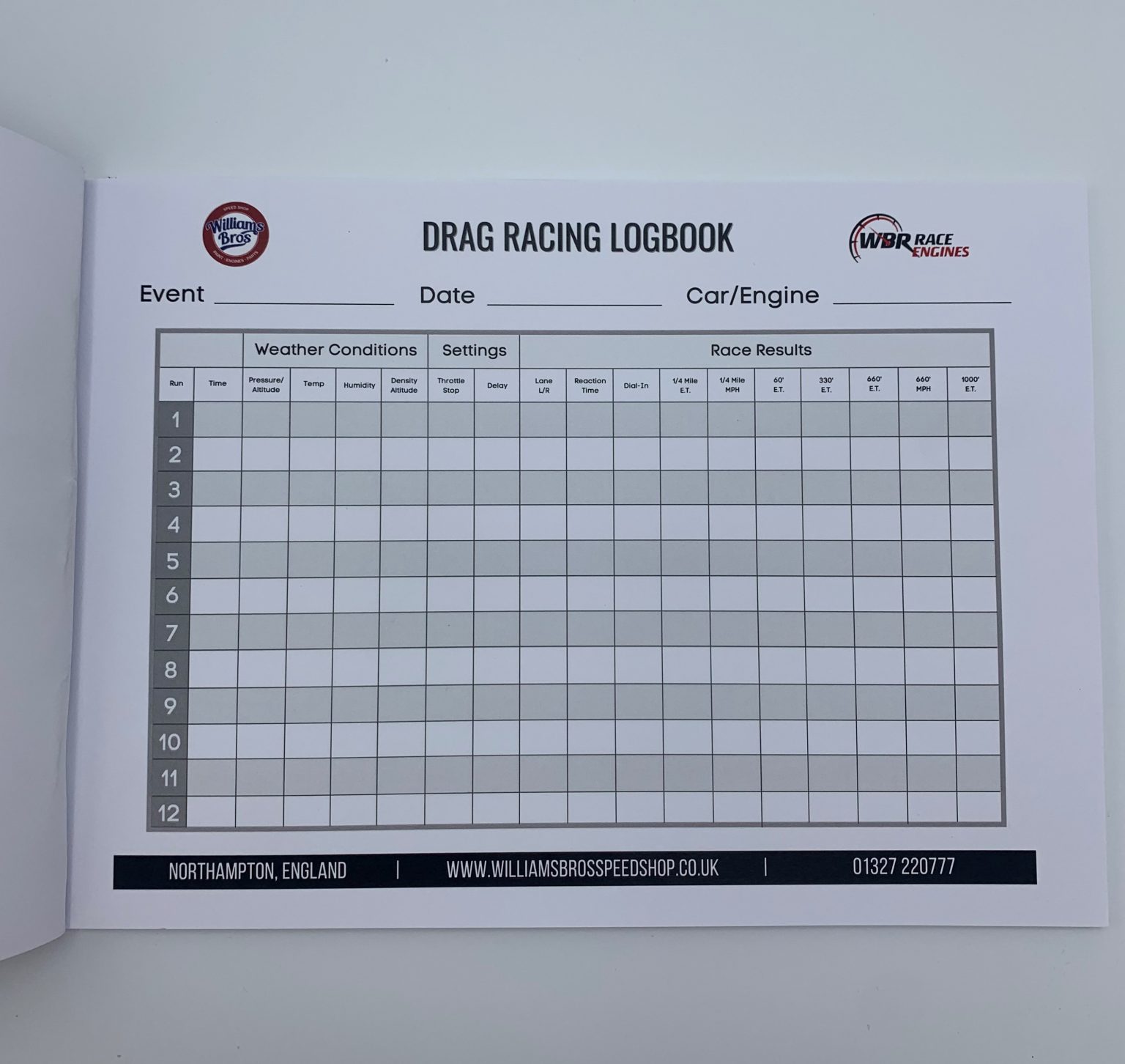 Drag Racing Logbook | Speed Shop